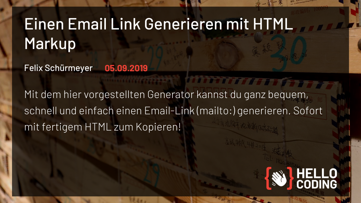 Einen Email Link Generieren mit HTML Markup 📧 | HelloCoding