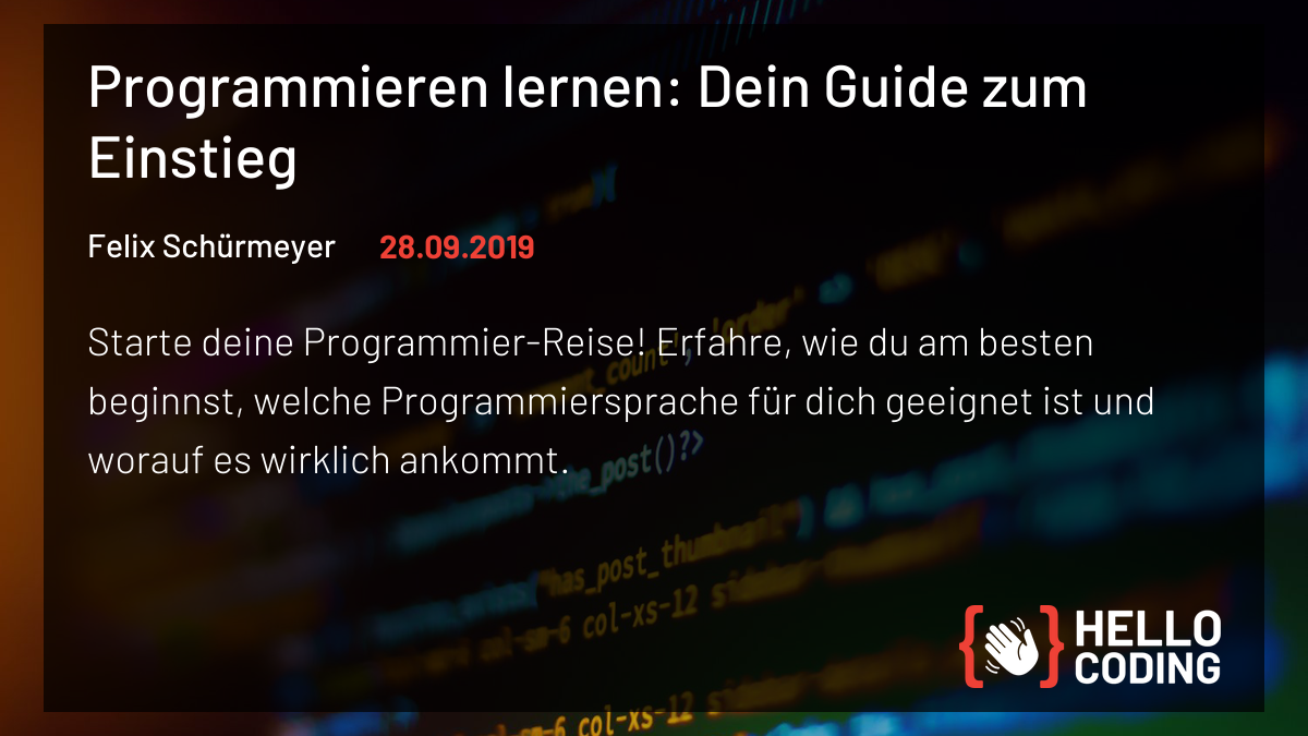 Programmieren lernen: Dein Guide zum Einstieg | HelloCoding