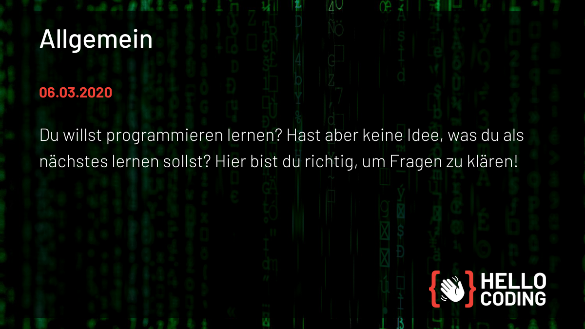 Allgemein | HelloCoding