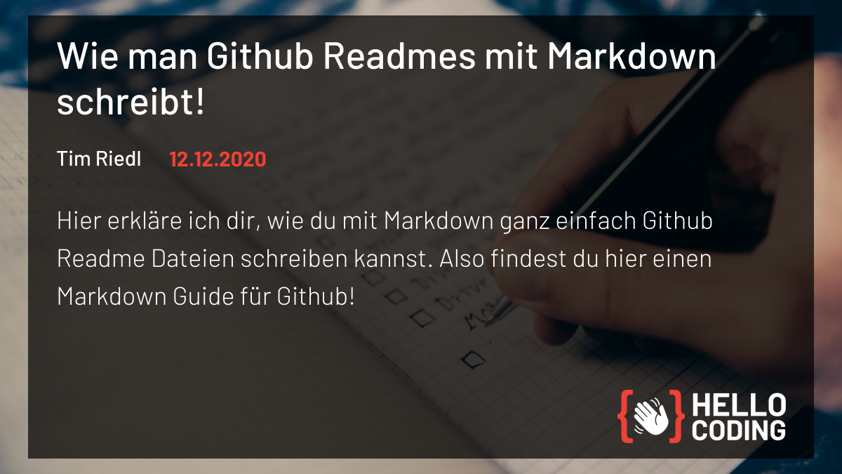 Wie man Github Readmes mit Markdown schreibt! | HelloCoding
