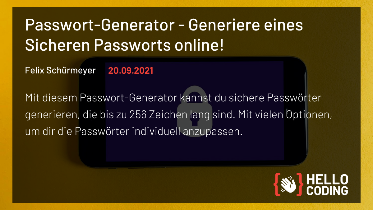 Passwort-Generator - Generiere eines Sicheren Passworts online ...