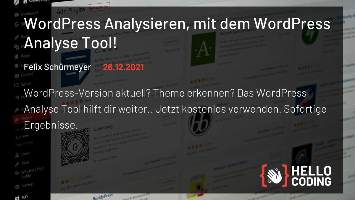WordPress Analysieren, mit dem WordPress Analyse Tool! | HelloCoding